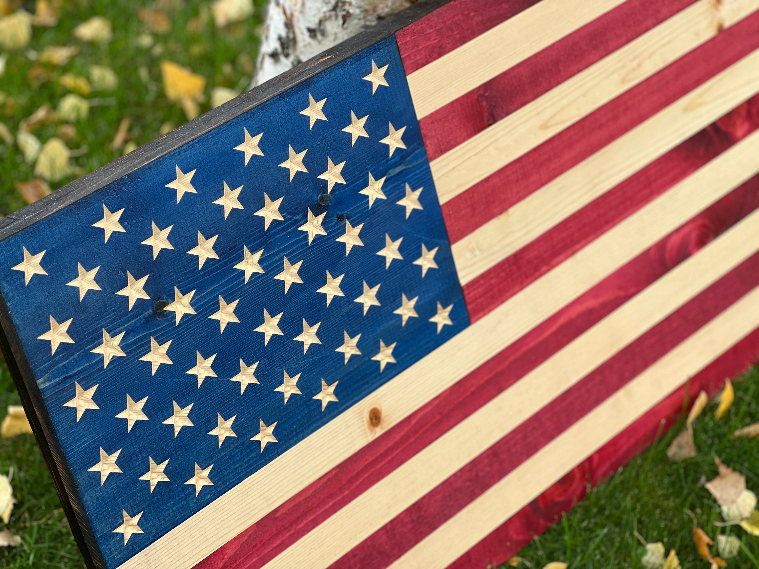 Handcrafted Wood Rustic American Flag, USA Flag, Wooden American Flag ...