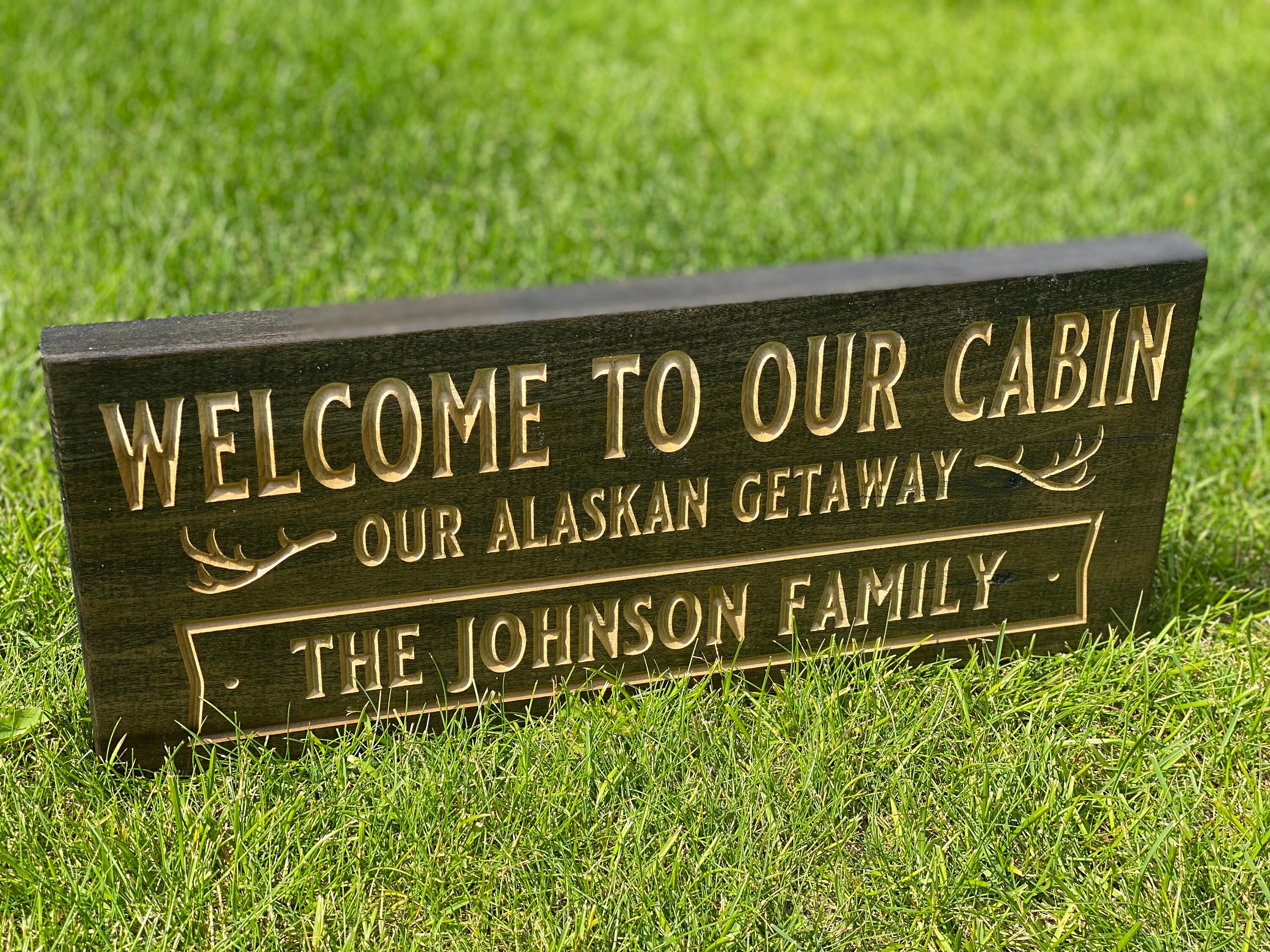 Custom Personalized Handcrafted Wood Sign Outdoor, Rustic Cabin Wood ...