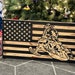 Handmade Wood Snowmobile American Flag 35"x18", Engraved Stars ...