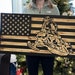Handmade Wood Snowmobile American Flag 35"x18", Engraved Stars ...