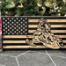 Handmade Wood Snowmobile American Flag 35"x18", Engraved Stars ...