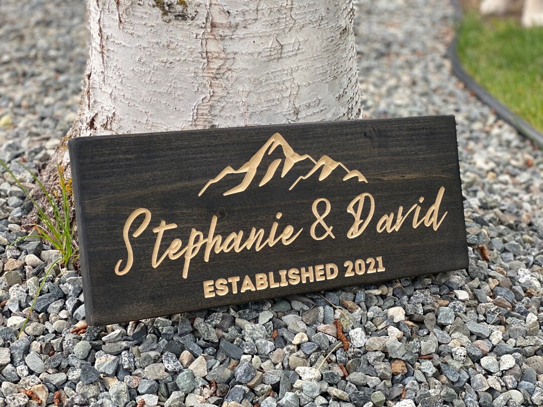 Custom Wedding Wood Sign Personalized, Made in Alaska, Rustic Mountain ...