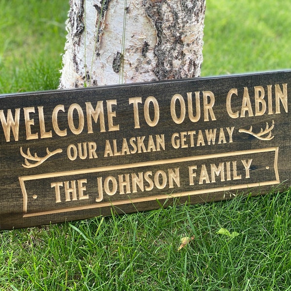 Wood Cabin Sign - Etsy
