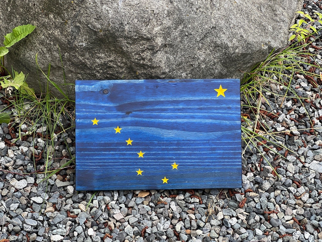 Handcrafted Wood Alaska Flag, Made in Alaska, Alaska Flag Sign, Alaska ...