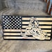 Handmade Wood Snowmobile American Flag 35"x18", Engraved Stars ...