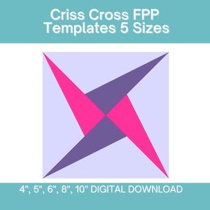 Criss Cross FPP Foundation Paper Piecing Quilt Block Pattern Digital ...
