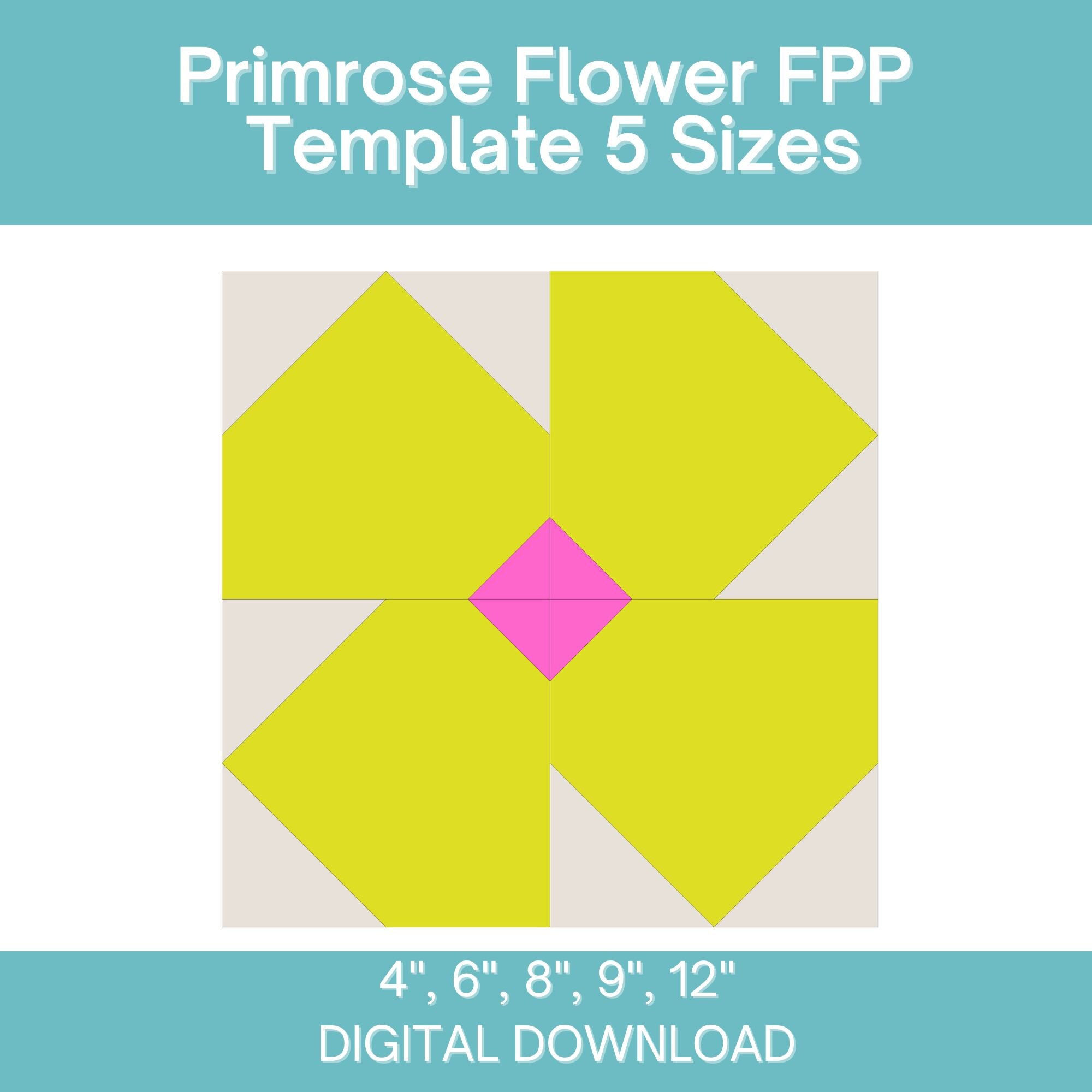 Primrose Flower FPP Foundation Paper Piecing Quilt Block Pattern ...
