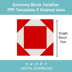 Economy Block Variation FPP Foundation Paper Piecing Quilt Block ...