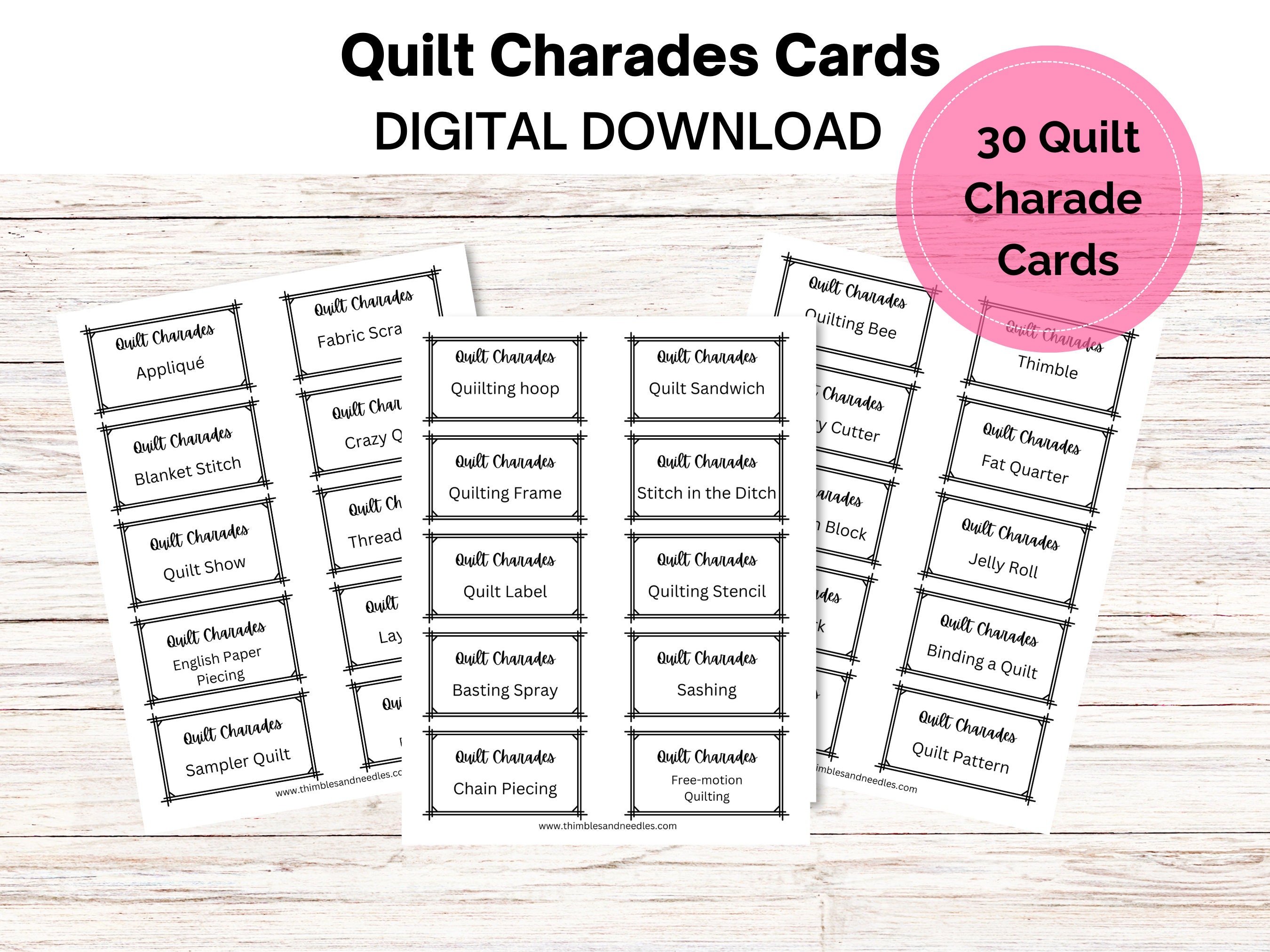 Quilt Charades Printable Digital Download Quilt Retreat Game Digital ...