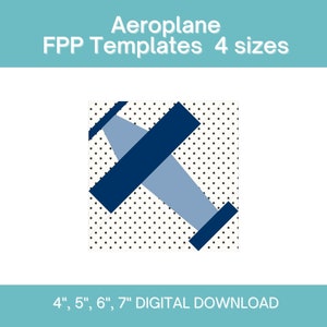 Aeroplane (airplane) FPP Foundation Paper Piecing Quilt Block Pattern ...