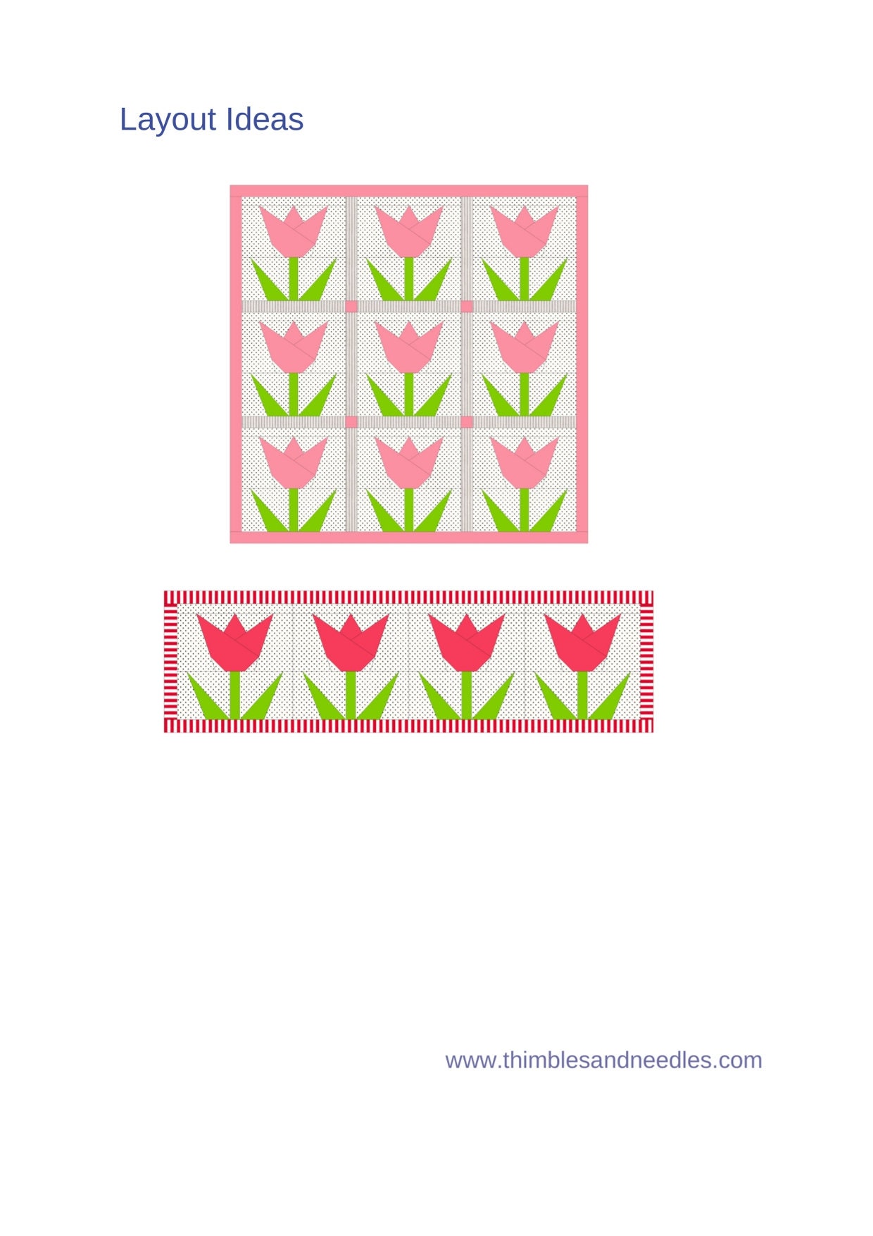 Tulip FPP Foundation Paper Piecing Quilt Block Pattern Digital Download ...