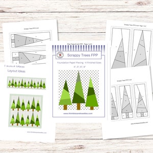 Scrappy Trees FPP Foundation Paper Piecing Quilt Block Pattern Digital ...