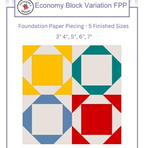 Economy Block Variation FPP Foundation Paper Piecing Quilt Block ...