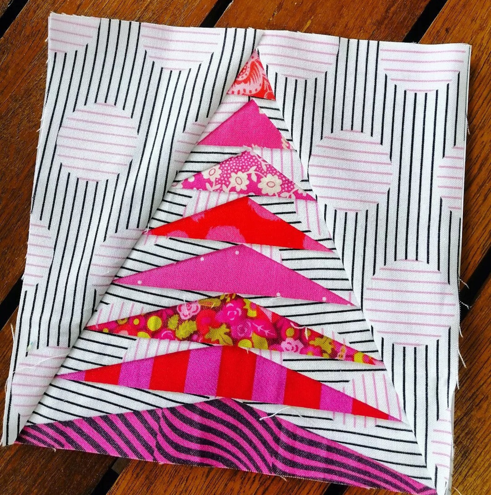 Flying Geese Tree FPP Foundation Paper Piecing Quilt Block Pattern ...