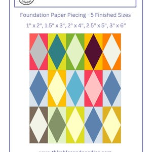 Diamond in a Rectangle FPP Foundation Paper Piecing Quilt Block Pattern ...