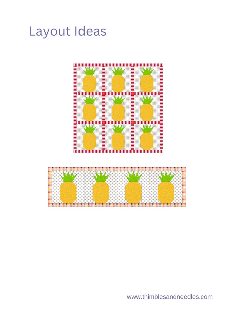 Sweet Pineapple FPP Foundation Paper Piecing Quilt Block Pattern ...