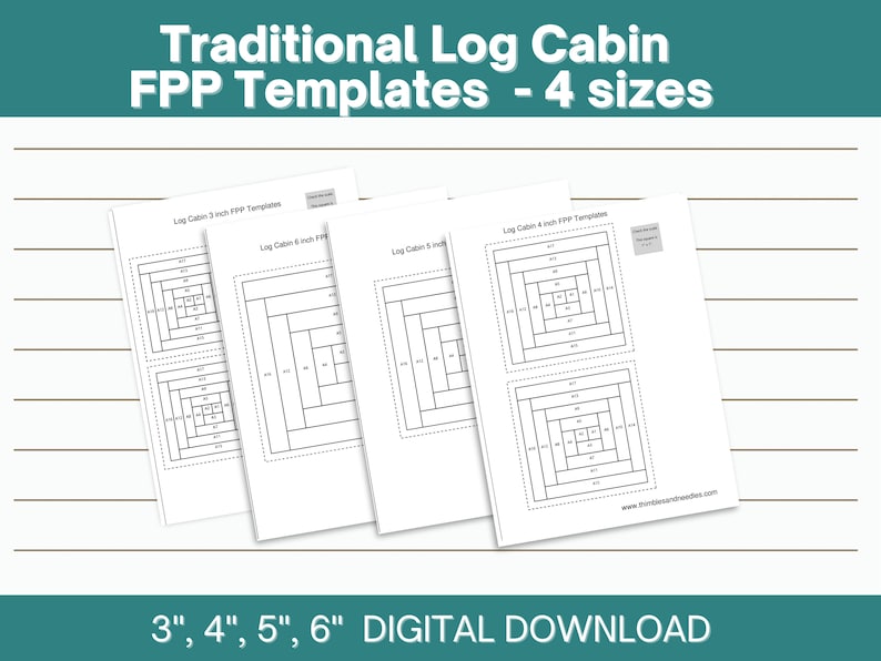 Log Cabin Foundation Paper Piecing FPP Quilt Block Pattern Digital Download - Etsy