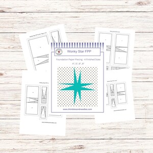 Wonky Star FPP Foundation Paper Piecing Quilt Block Pattern Digital Download - Etsy