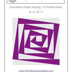 Log Cabin Spiral FPP Foundation Paper Piecing Quilt Block Pattern Digital Download - Etsy