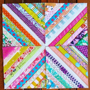 String Block FPP Foundation Paper Piecing Quilt Block Pattern Digital ...