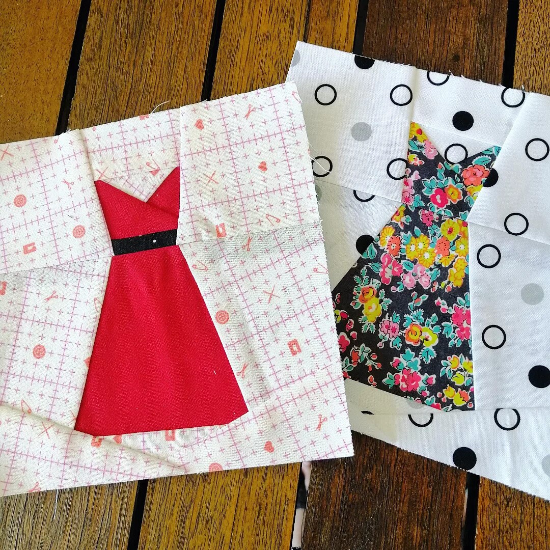 Vintage Dress FPP Foundation Paper Piecing Quilt Block Pattern Digital ...