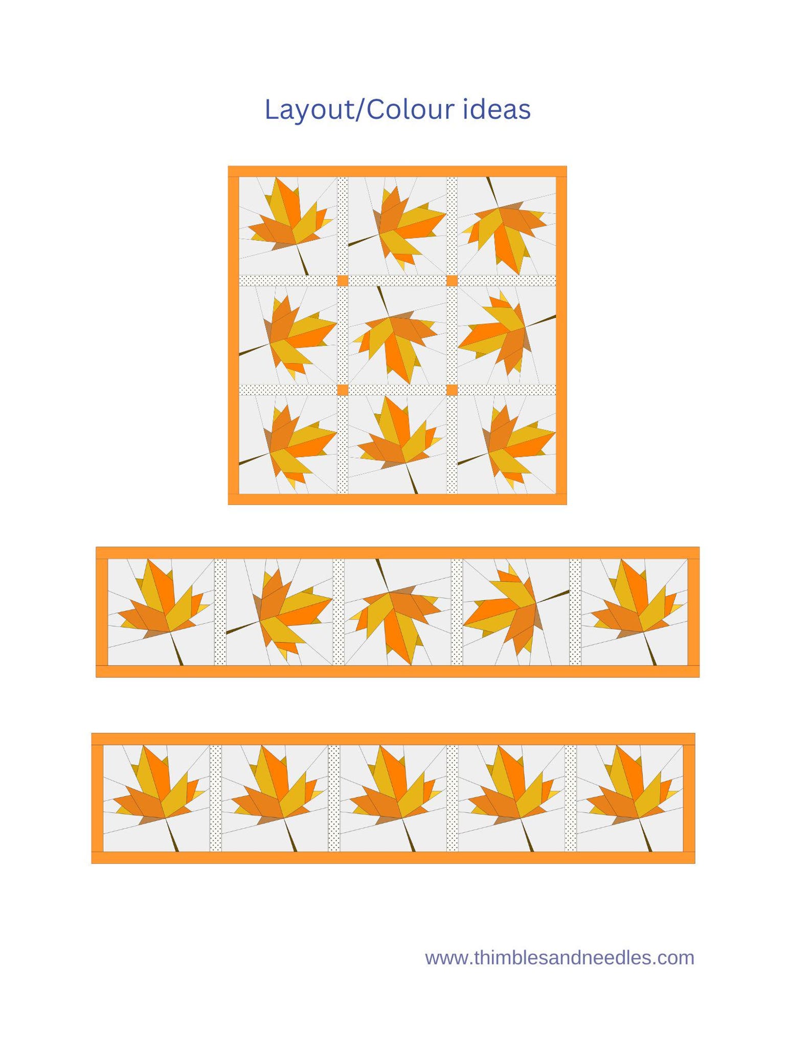 Maple Leaf FPP Foundation Paper Piecing Quilt Block Pattern Digital ...