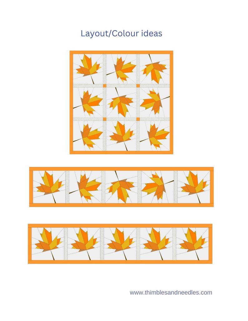 Maple Leaf FPP Foundation Paper Piecing Quilt Block Pattern Digital ...
