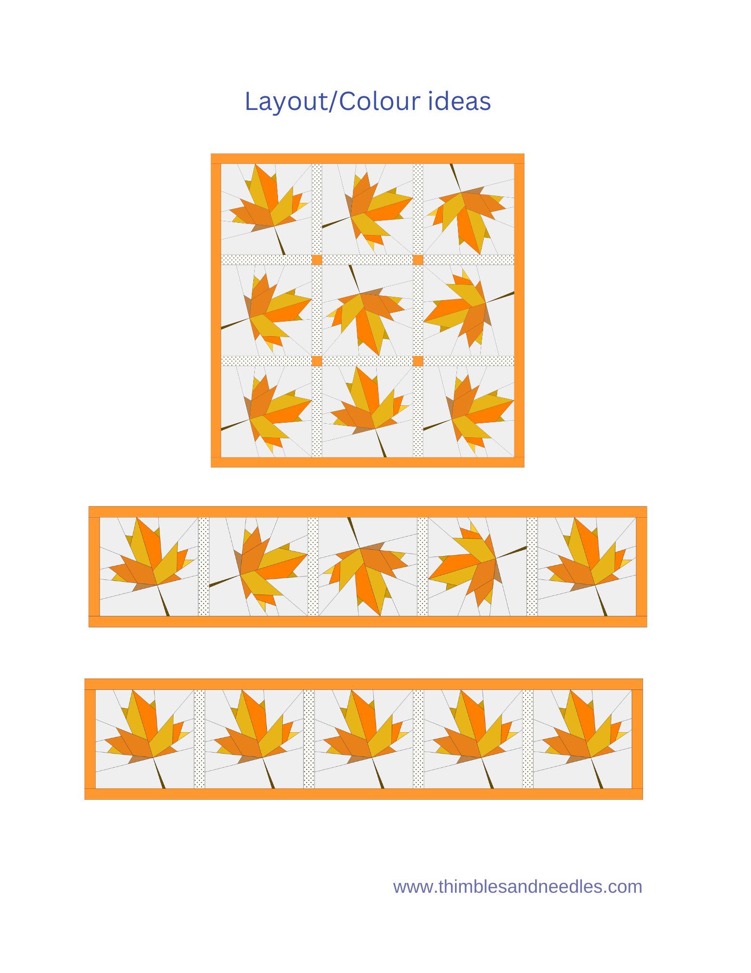 Maple Leaf FPP Foundation Paper Piecing Quilt Block Pattern Digital ...