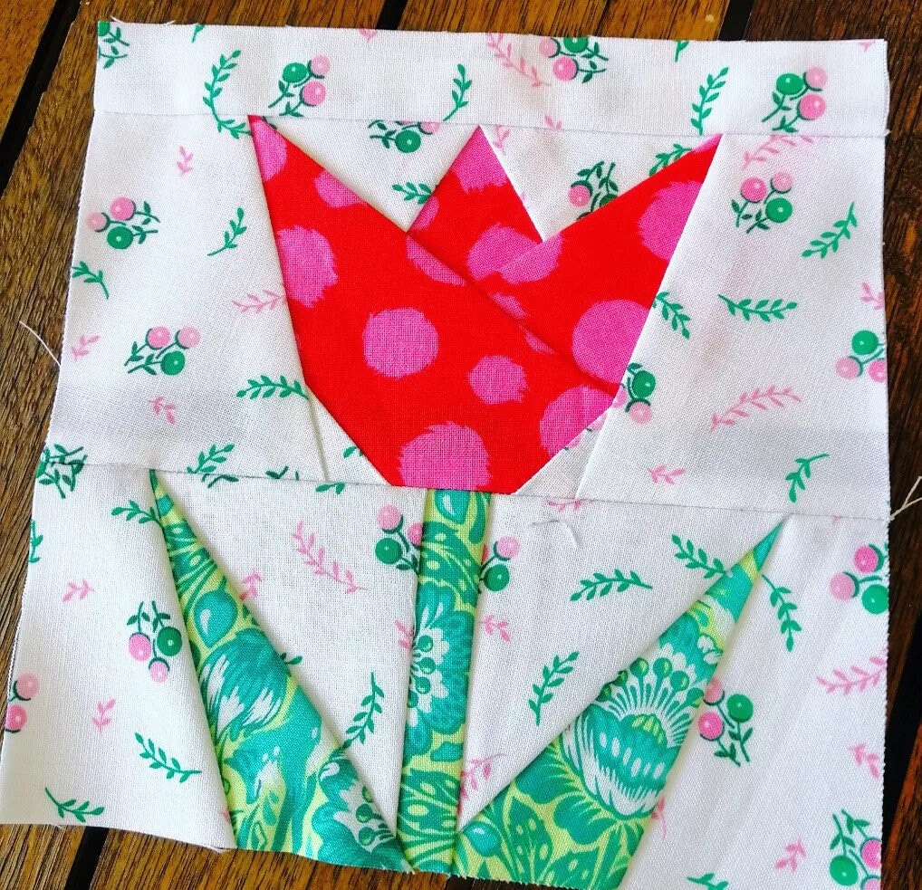 Tulip FPP Foundation Paper Piecing Quilt Block Pattern Digital Download ...