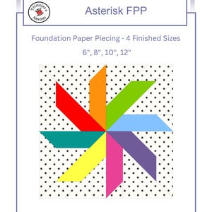 Asterisk Star FPP Foundation Paper Piecing Quilt Block Pattern Digital Download - Etsy