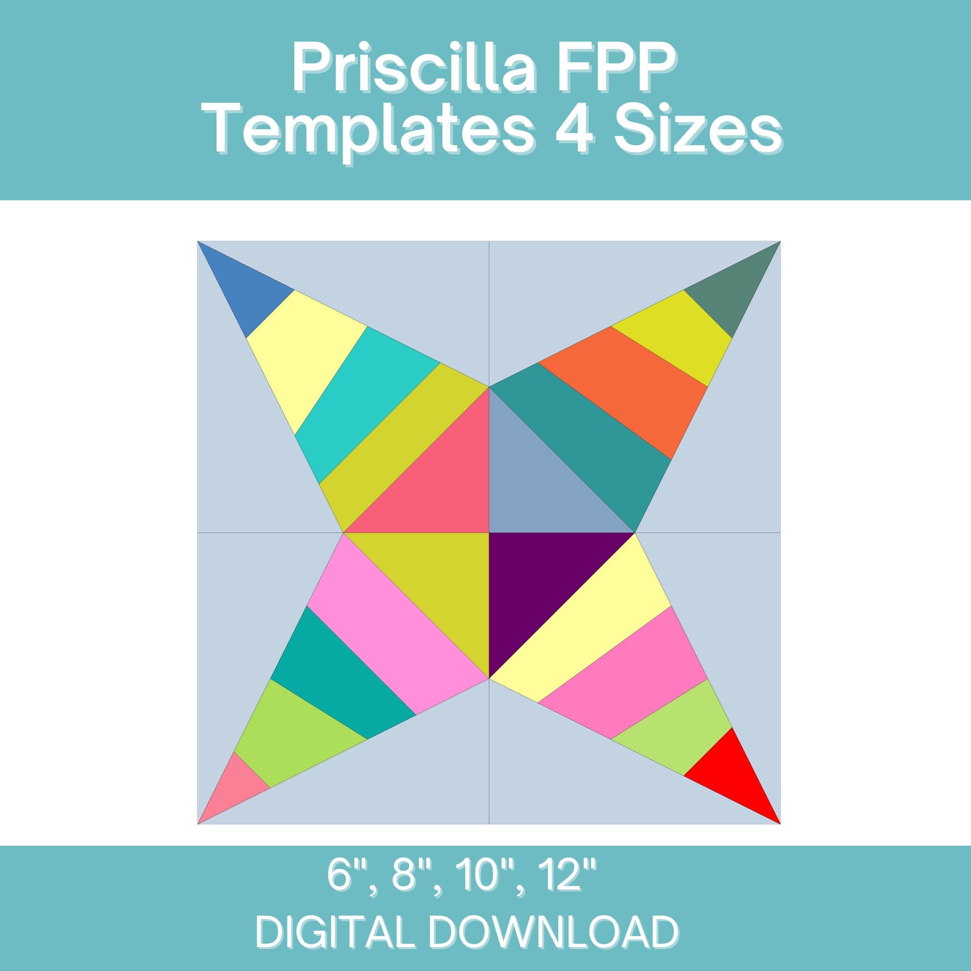 Priscilla FPP Foundation Paper Piecing Quilt Block Pattern Digital Download - Etsy