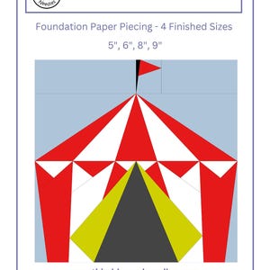 Circus Tent Foundation Paper Piecing FPP Quilt Block Pattern Digital ...