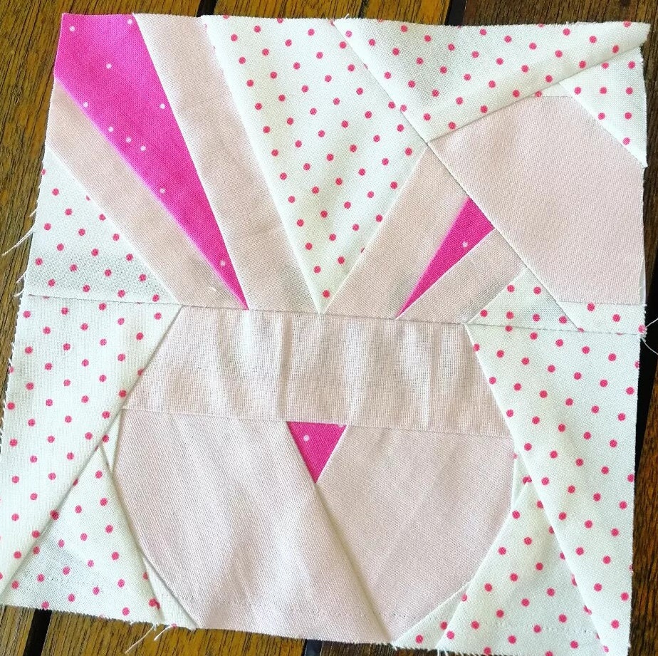 Bunny Rabbit Easter FPP Foundation Paper Piecing Quilt Block Pattern ...