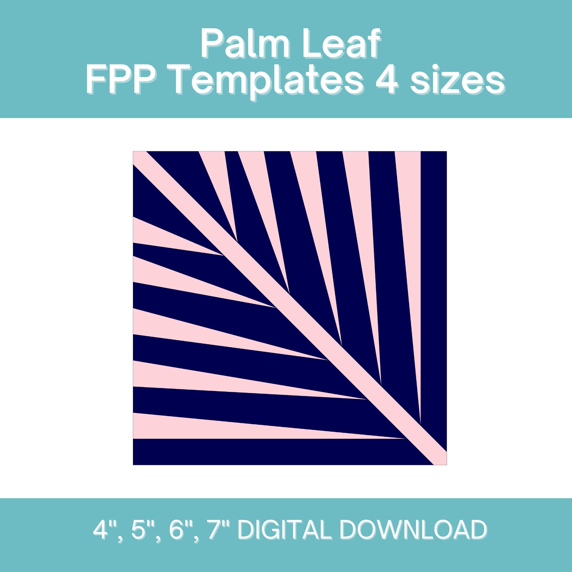 Palm Leaf FPP Foundation Paper Piecing Quilt Block Pattern Digital ...