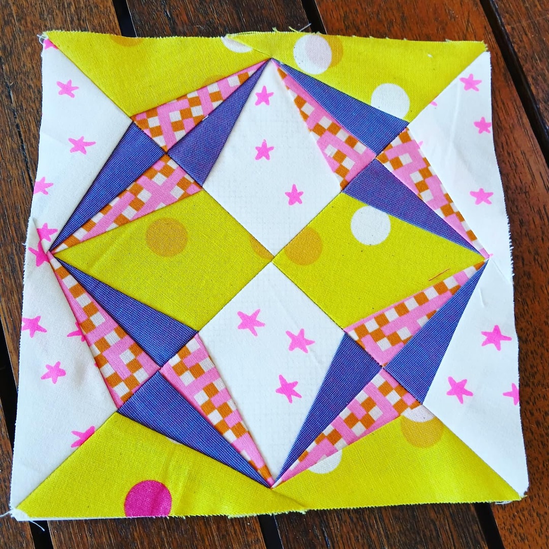 Geometric Star FPP Foundation Paper Piecing Quilt Block Pattern Digital ...