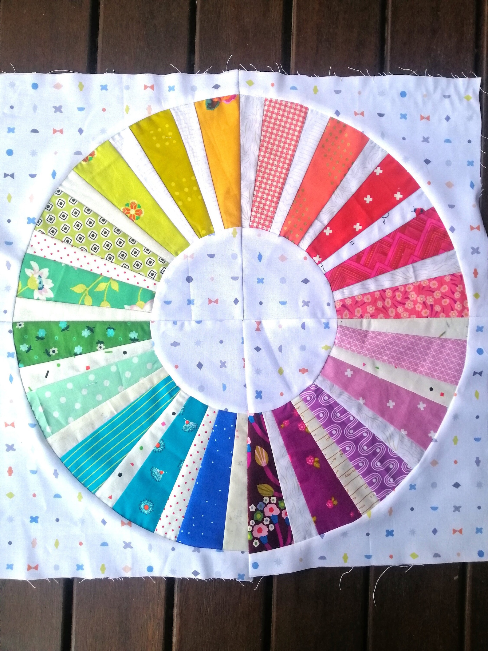 Color Wheel Foundation Paper Piecing FPP Mini Quilt Block Pattern ...