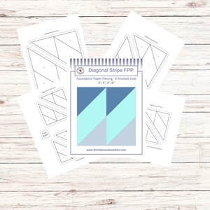 Quilt Border Diagonal Stripe FPP Foundation Paper Piecing Block Pattern ...