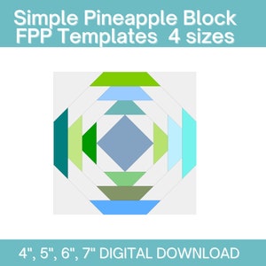 Simple Pineapple Foundation Paper Piecing FPP Quilt Block Pattern ...