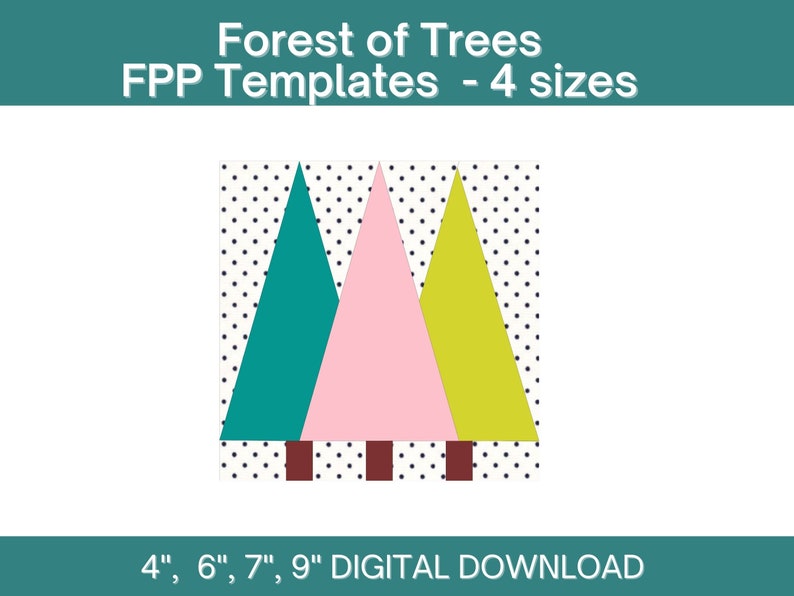 Forest of Trees Foundation Paper Piecing FPP Quilt Block Pattern ...