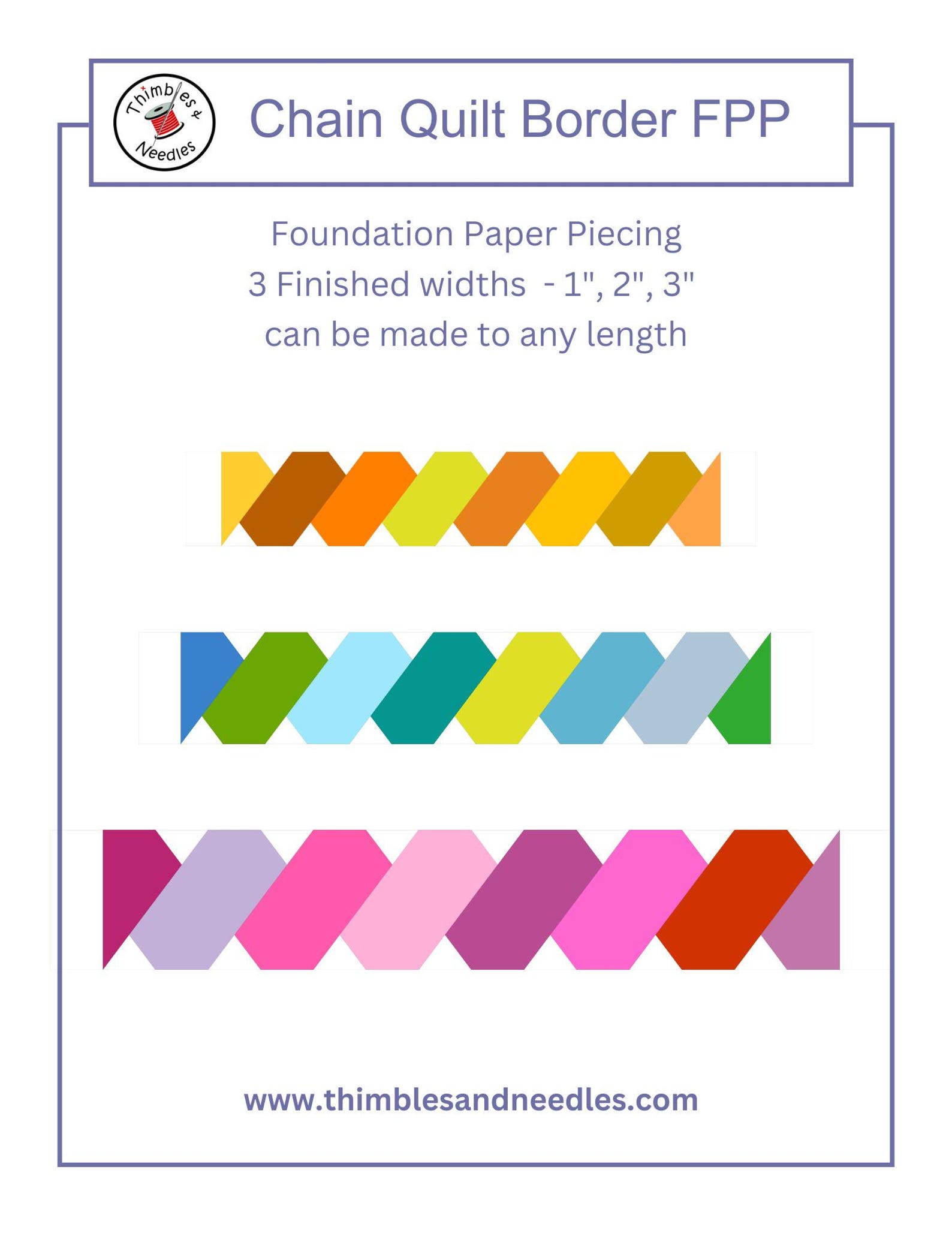 Quilt Border FPP Template Bundle 3 Foundation Paper Piecing Quilt Block ...