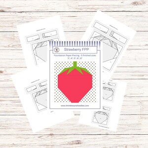 Strawberry FPP Foundation Paper Piecing Quilt Block Pattern Digital ...