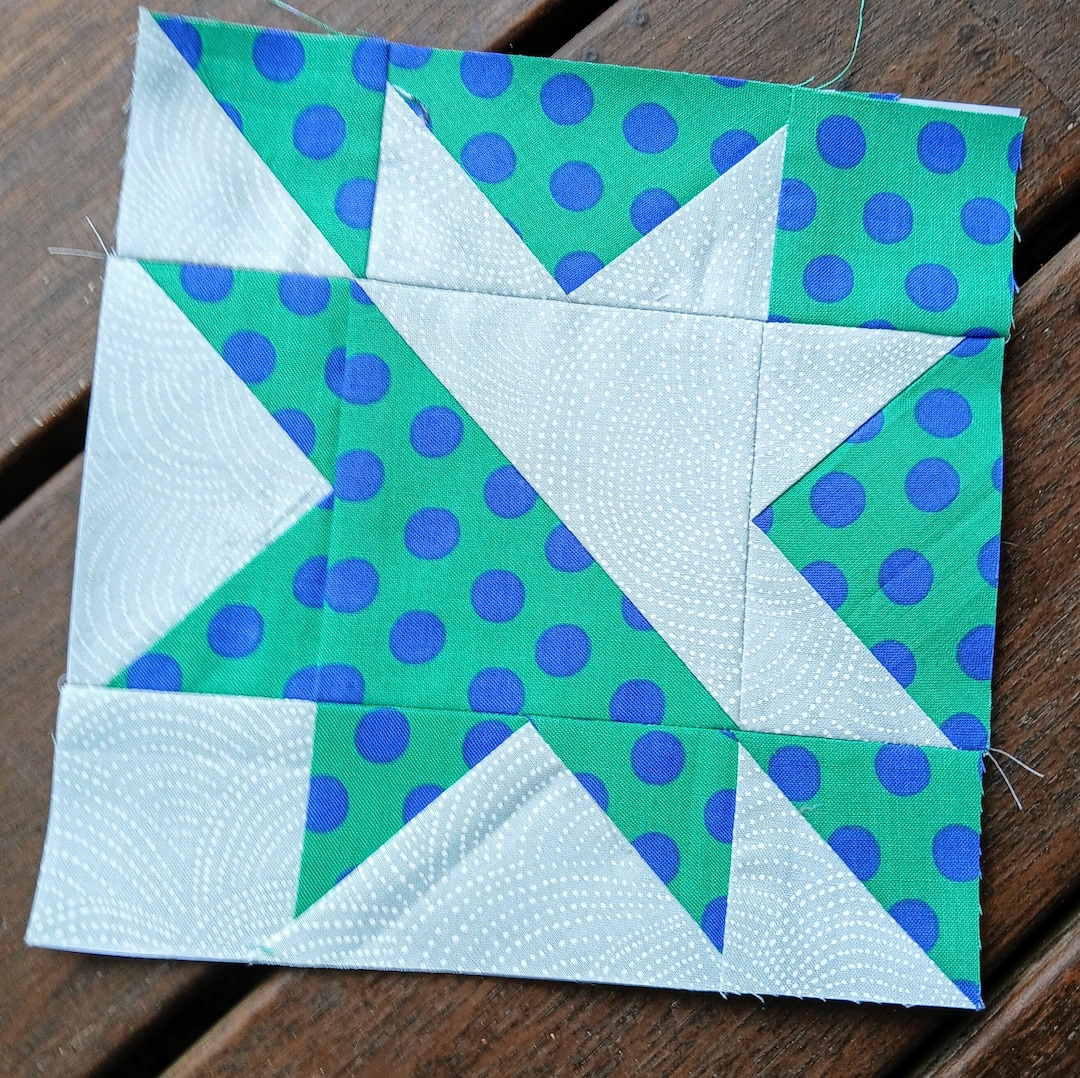 Sawtooth Star Split FPP Foundation Paper Piecing Quilt Block Pattern ...