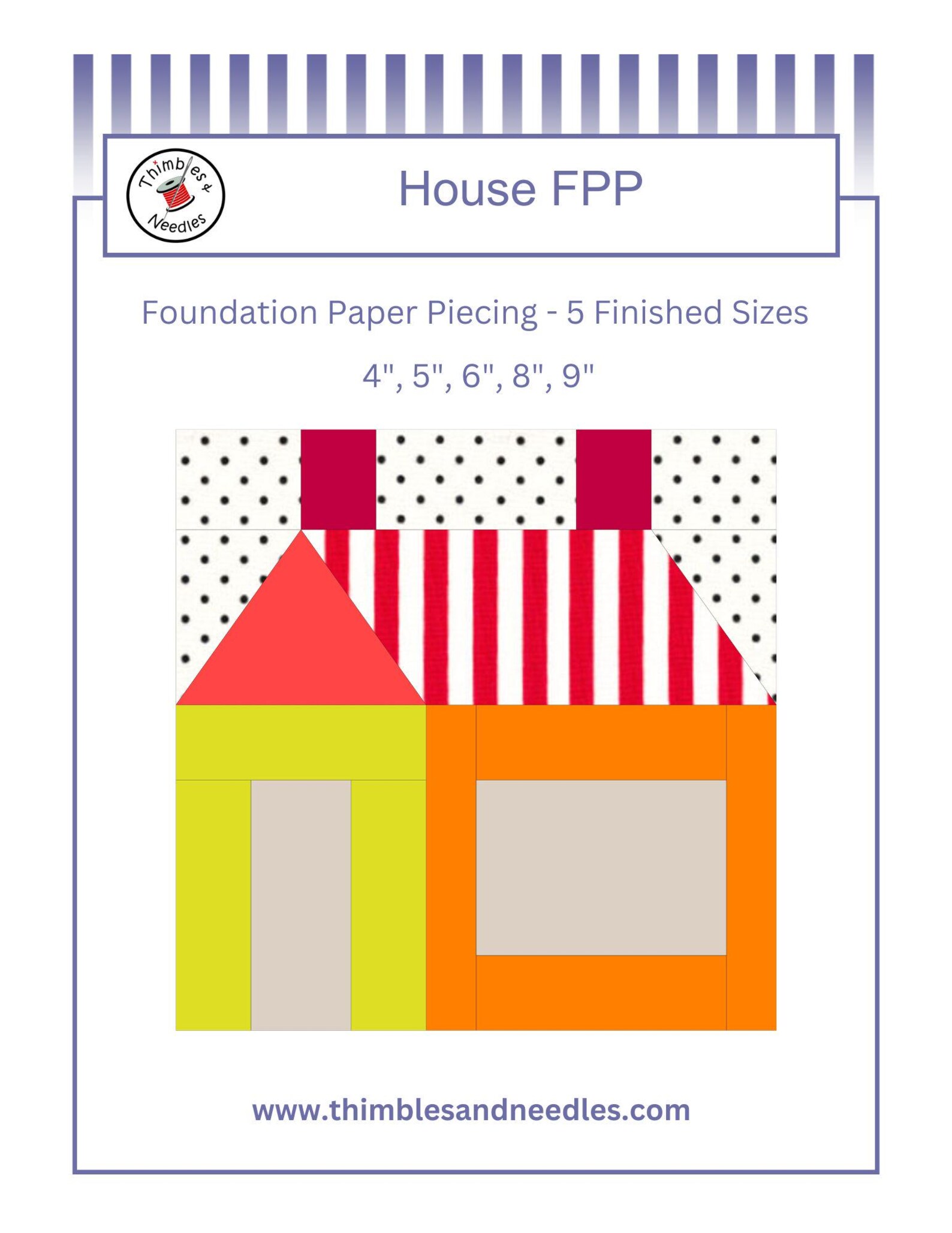 House FPP Foundation Paper Piecing Quilt Block Pattern Digital Download ...