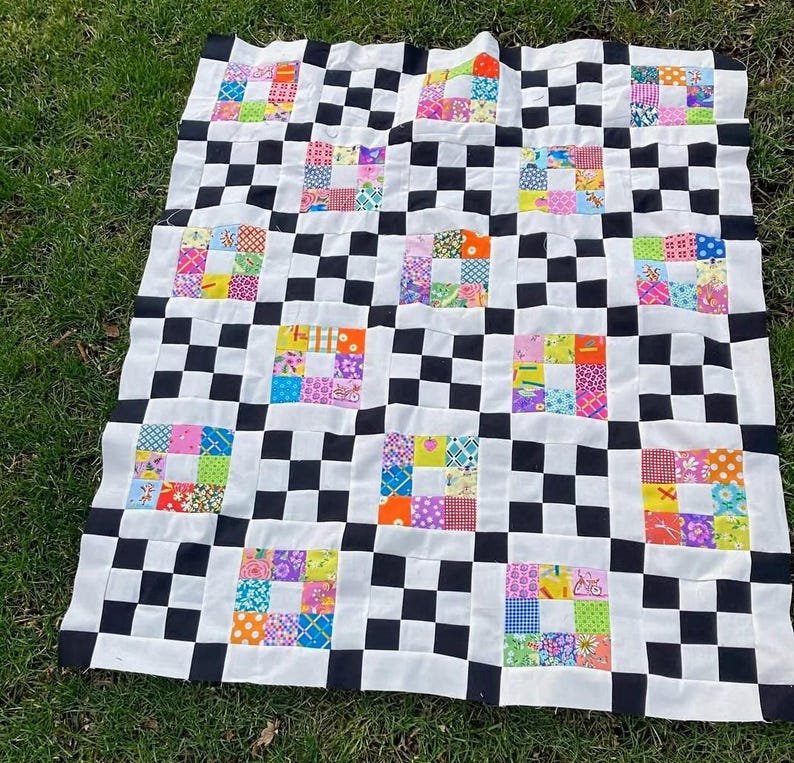 Nine Patch Chain Scrap Quilt Pattern PDF Digital Download - Etsy