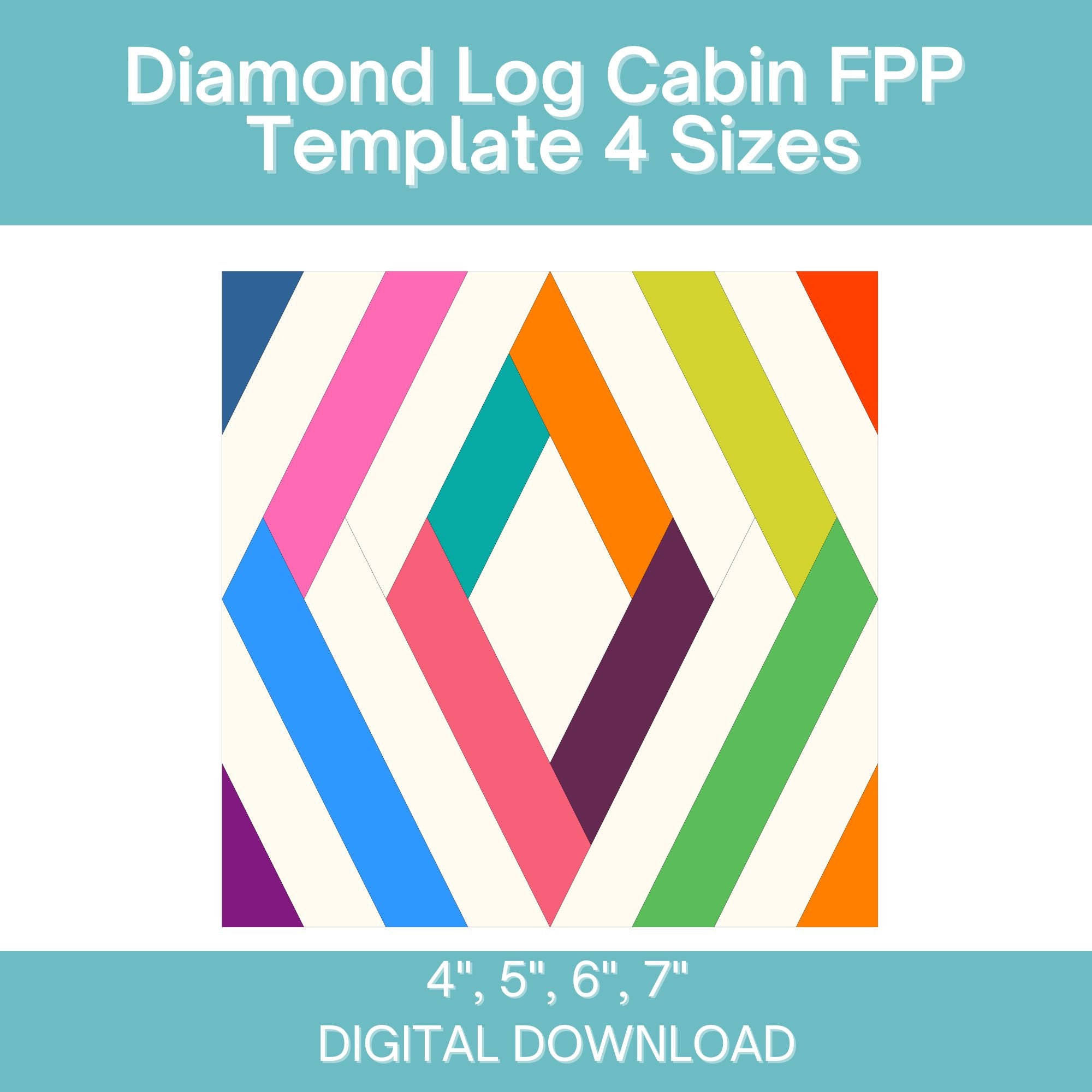 Diamond Log Cabin FPP Foundation Paper Piecing Quilt Block Pattern ...