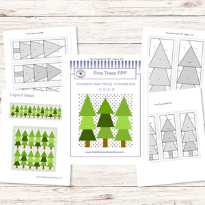 Pine Trees FPP Foundation Paper Piecing Quilt Block Pattern Digital ...