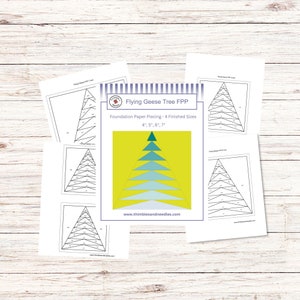 Flying Geese Tree FPP Foundation Paper Piecing Quilt Block Pattern ...