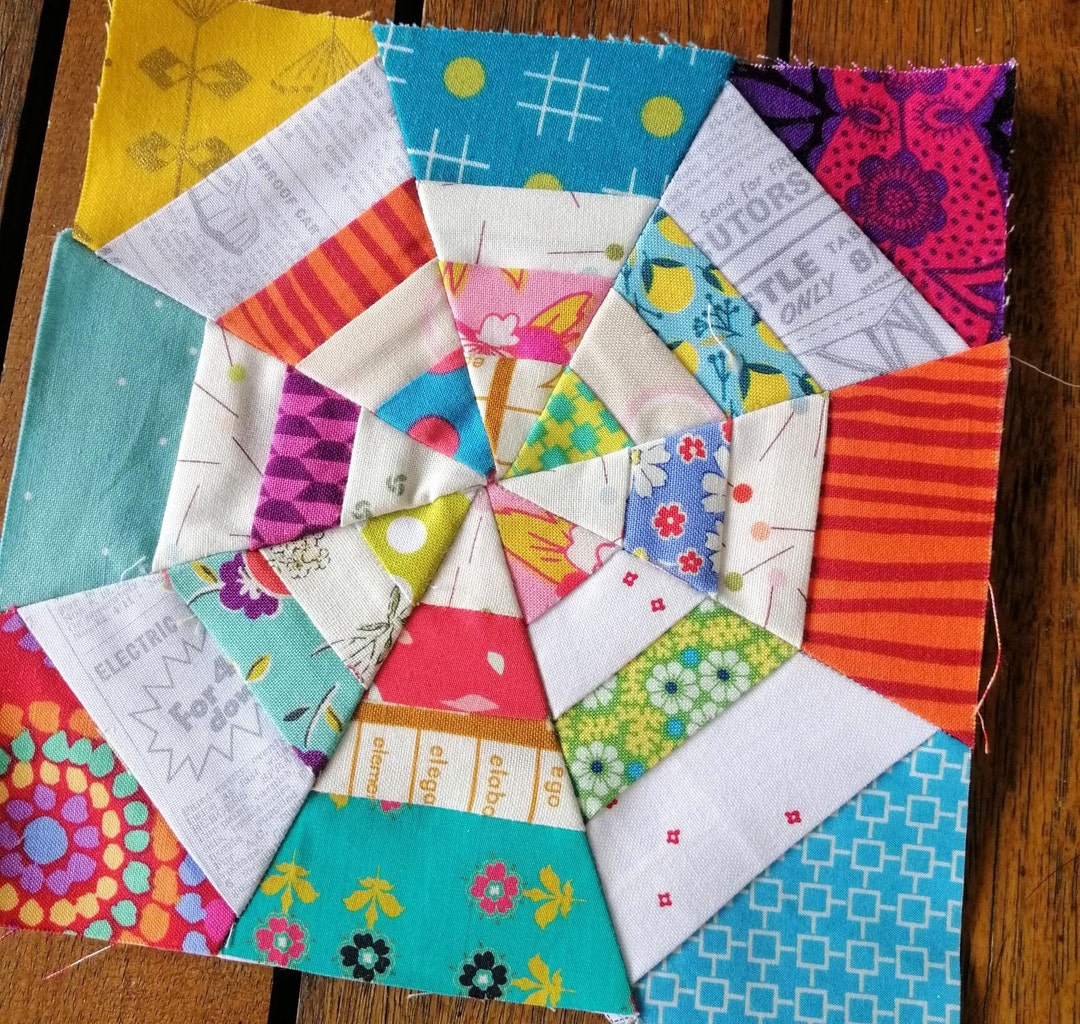 Kaleidoscope Web Foundation Paper Piecing FPP Quilt Block Pattern ...