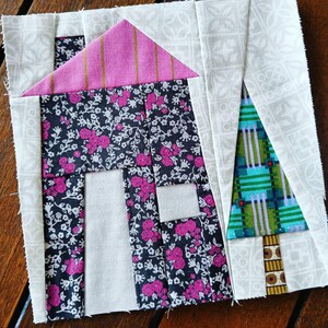 Woodland Houses and Trees FPP Foundation Paper Piecing Quilt Block ...