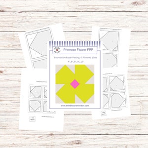Primrose Flower FPP Foundation Paper Piecing Quilt Block Pattern ...